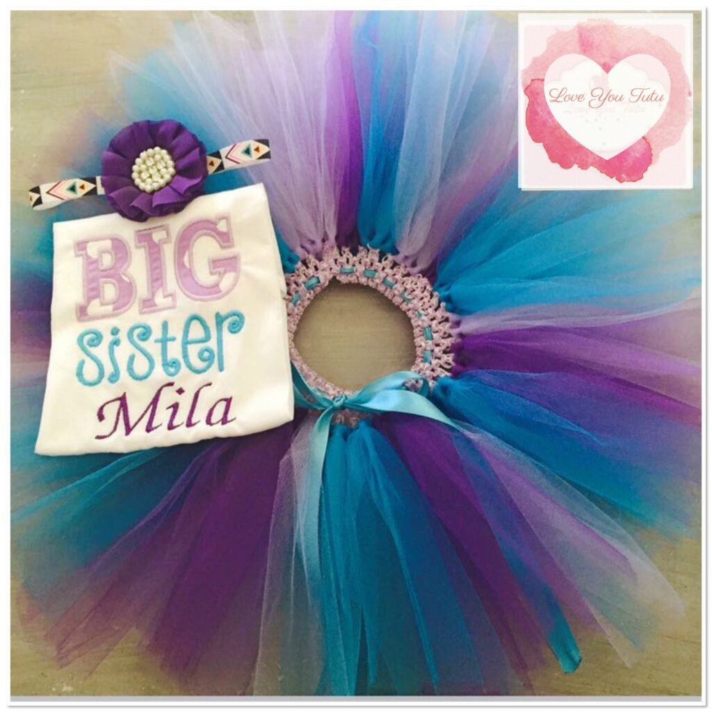 Embroidered Big sister tutu set - Love You Tutu